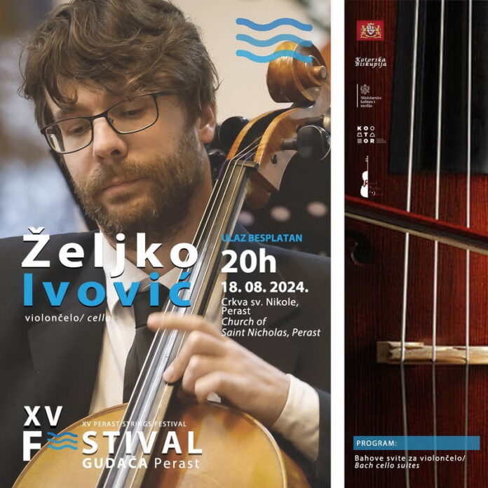 Violončelista Željko Ivović na koncertu Festivala gudača u Perastu ...
